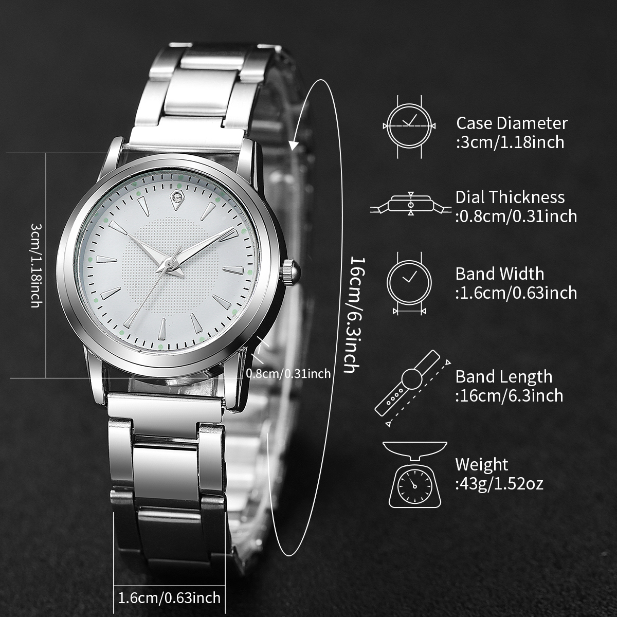 Fashion-Forward Women's Quartz Watch with Diamond Accents and Steel ...