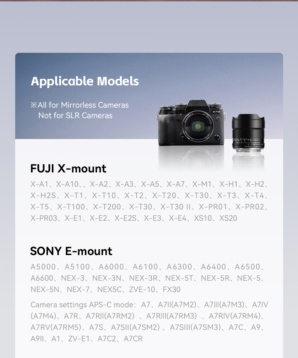 TTArtisan APS-C 10mm F2 ASPH mirrorless camera lens for Sony E Fuji X ...