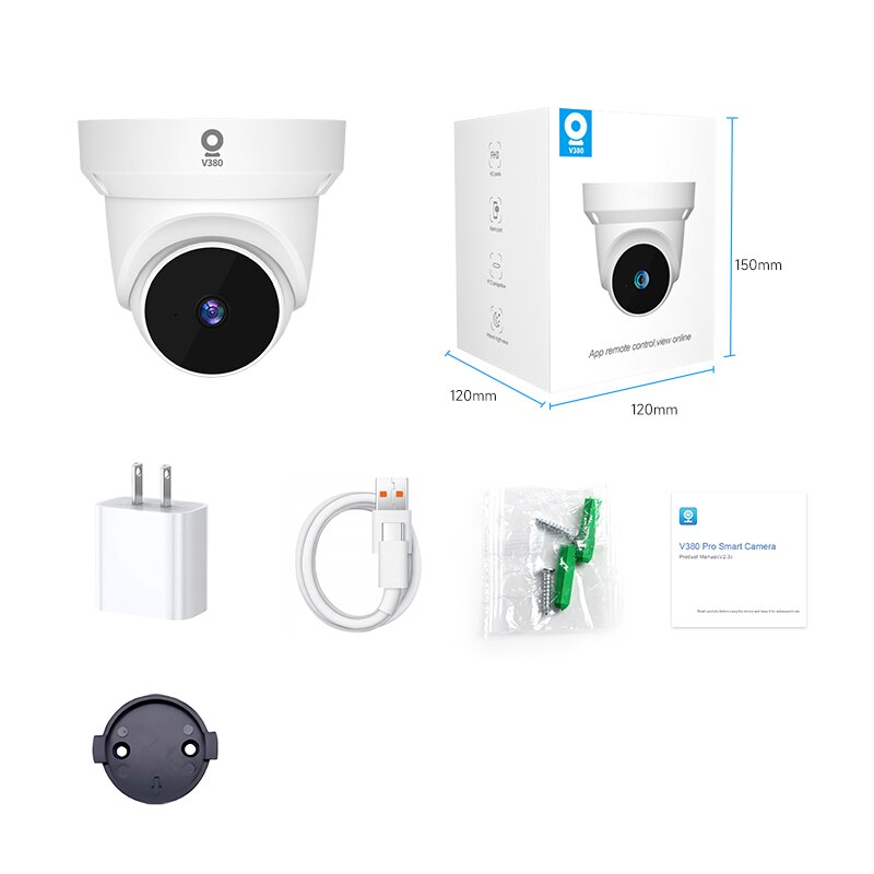 V380 Q1 3MP Indoor CCTV IP Wifi Camera Wireless Security Smart ...
