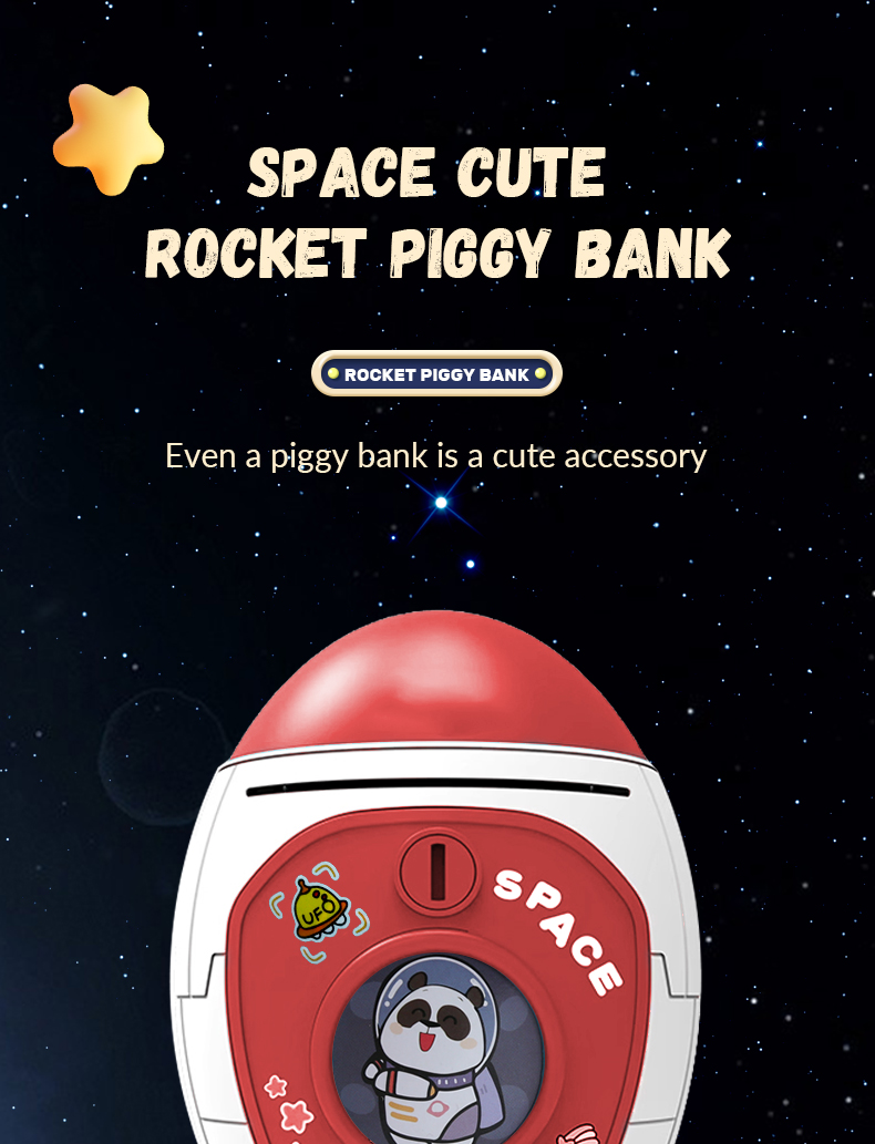Space Rocket Piggy Bank Astronaut Simple Piggy Bank Children's ...