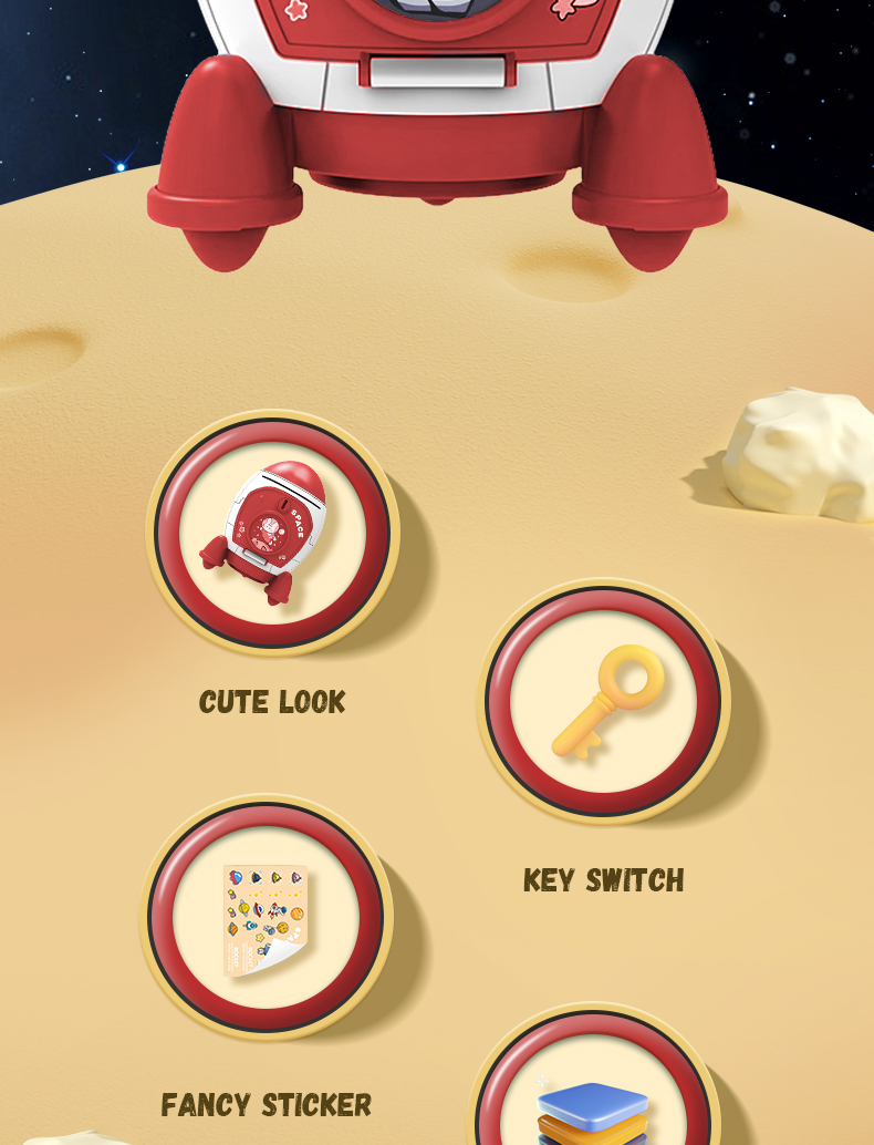 Space Rocket Piggy Bank Astronaut Simple Piggy Bank Children's ...