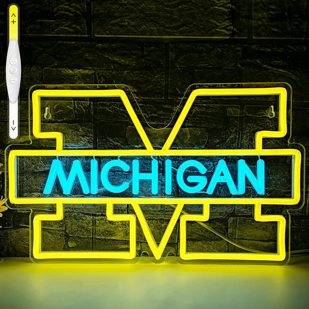 Michigan Neon Sign,Michigan Neon Signs for Wall Decor Handmade Sign Man ...
