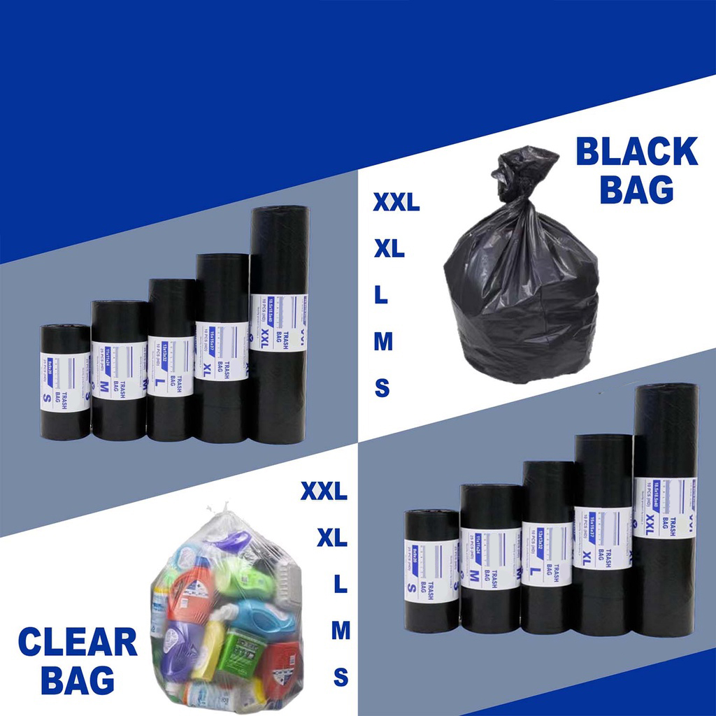 Biodegradable Trash Garbage Bag Black Flat Mouth Continuous Roll ...