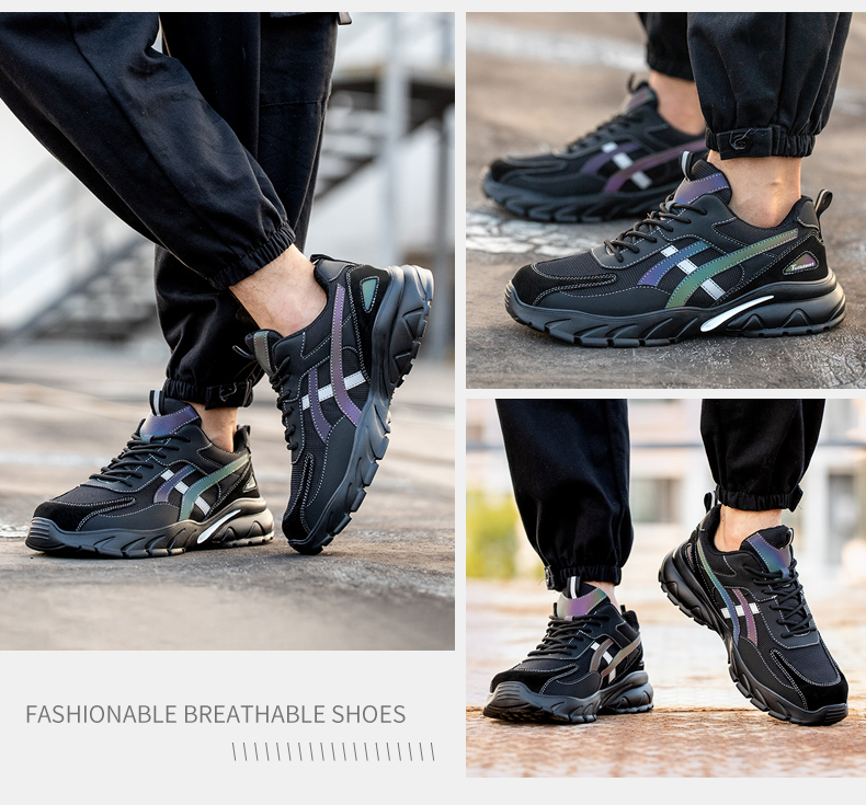 【READY STOCK】Safety Shoes Plastic toe cap Men Anti-smash Anti-puncture ...