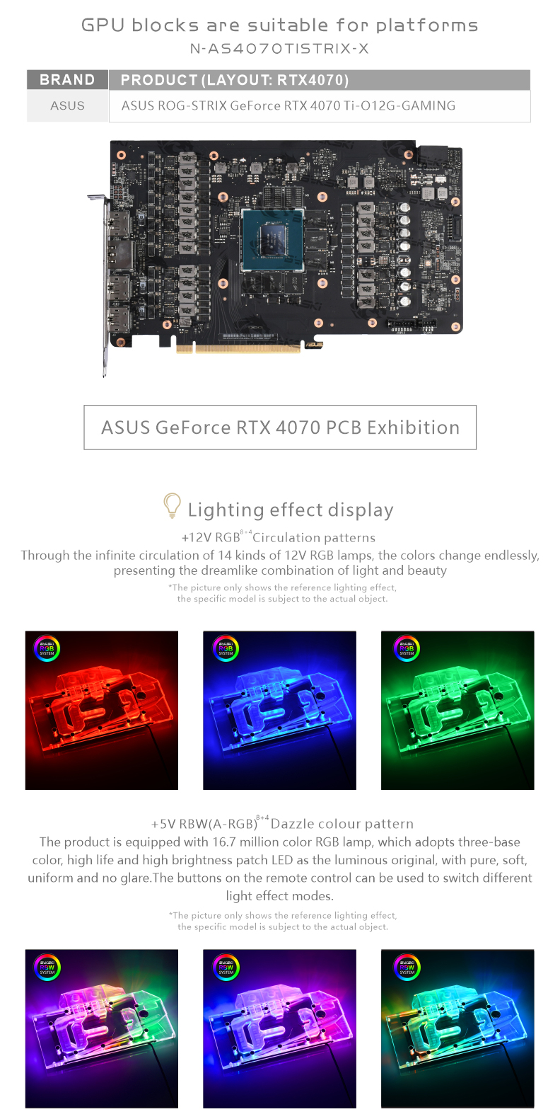 Bykski GPU Block Use for ASUS ROG Strix GeForce RTX 4070 Ti SUPER O12G ...