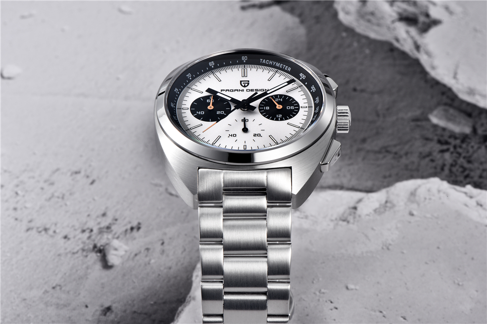 PAGANI DESIGN Panda Dial Men Watch Japan VK63 Chronograph Quartz ...