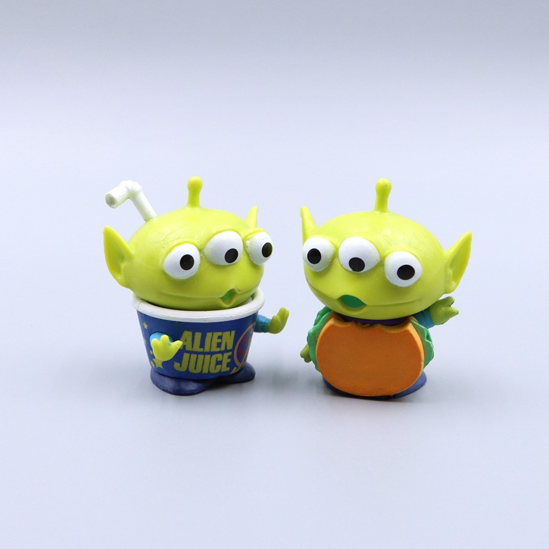 3Pcs/Set 4.4cm Disney Anime Cartoon Toy Story Figure Aliens Hamburger ...