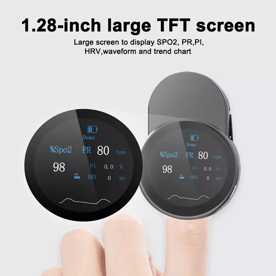 New HRV Wireless Transmission Digital Color TFT Spo2 Fingertip ...