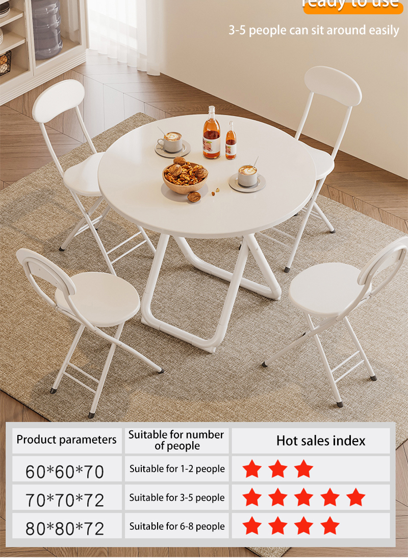 Nordic Round Table 60/70CM Foldable Portable Coffee Table Negotiation ...