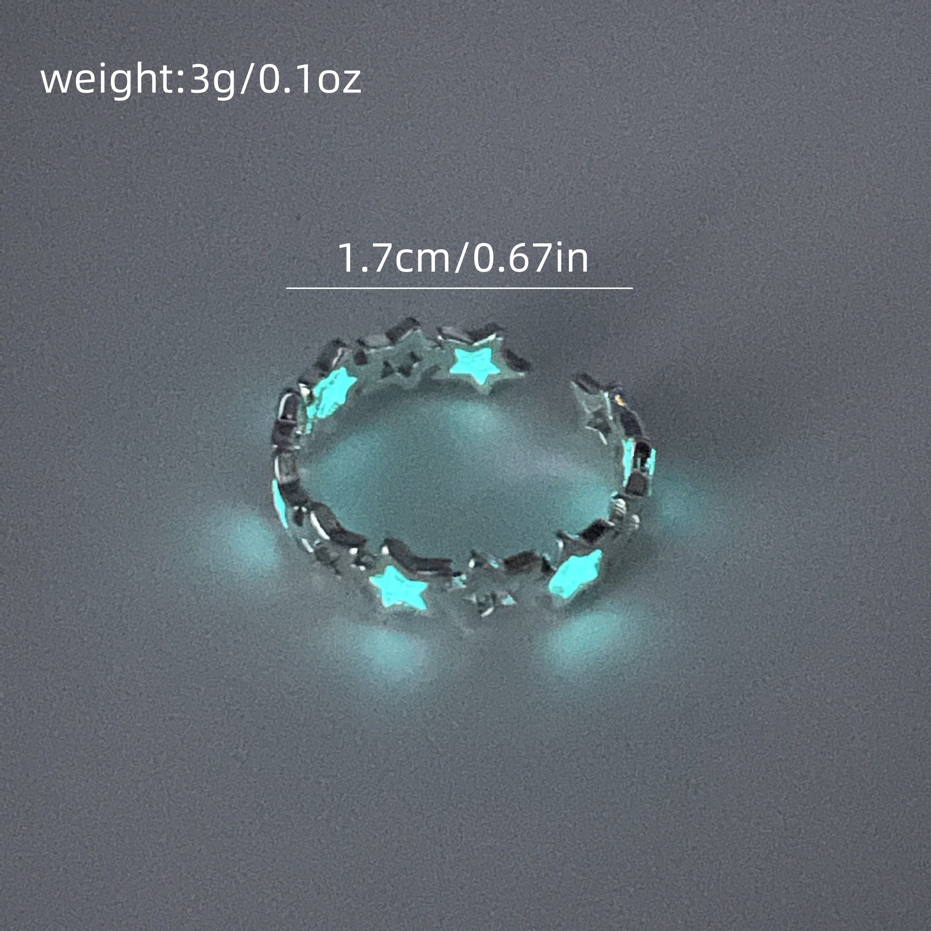 Glow In The Dark Hollow Star Ring, Luminous Floating Constellation ...