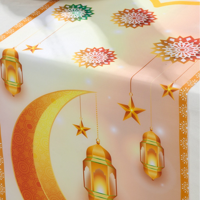 180*35cm Ramadan MUBARAK Polyester Table Cloth Eid Mubarak Table Runner ...