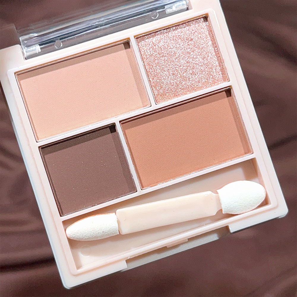 Four-color Eyeshadow Palette Earth Color Fine Flashing Pearlescent ...