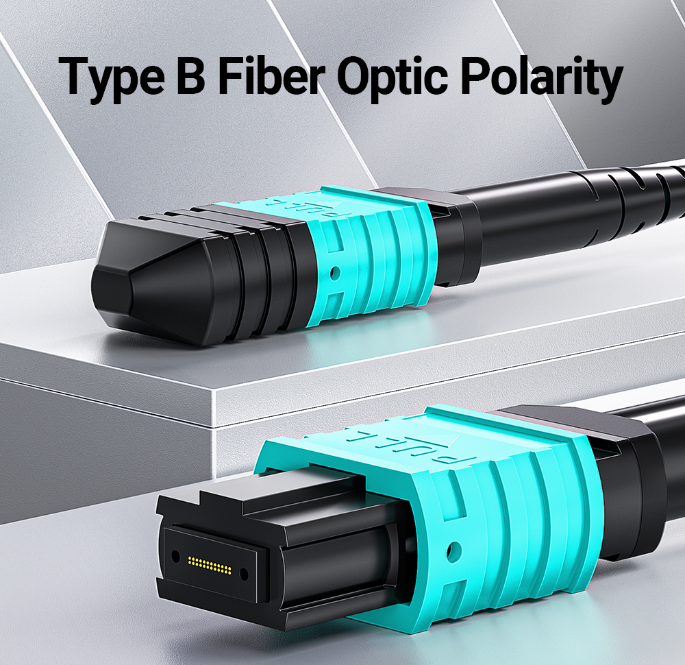 AMPCOM MPO to MPO Type B Fiber Patch Cord OM3 Multimode 8/12/24 Cores ...