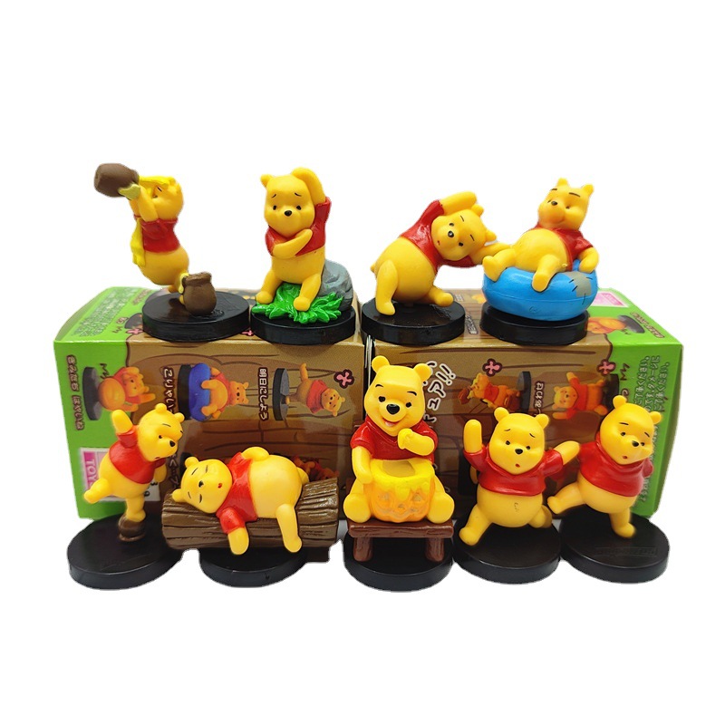 9Pcs/Set 3-5cm Disney Anime Cartoon Winnie the Pooh Figure Edward Pooh ...