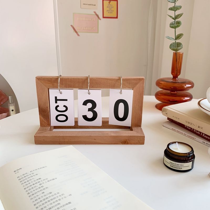 From PH Flip Chart Perpetual Calendar Wooden Creative Chic Office Home ...