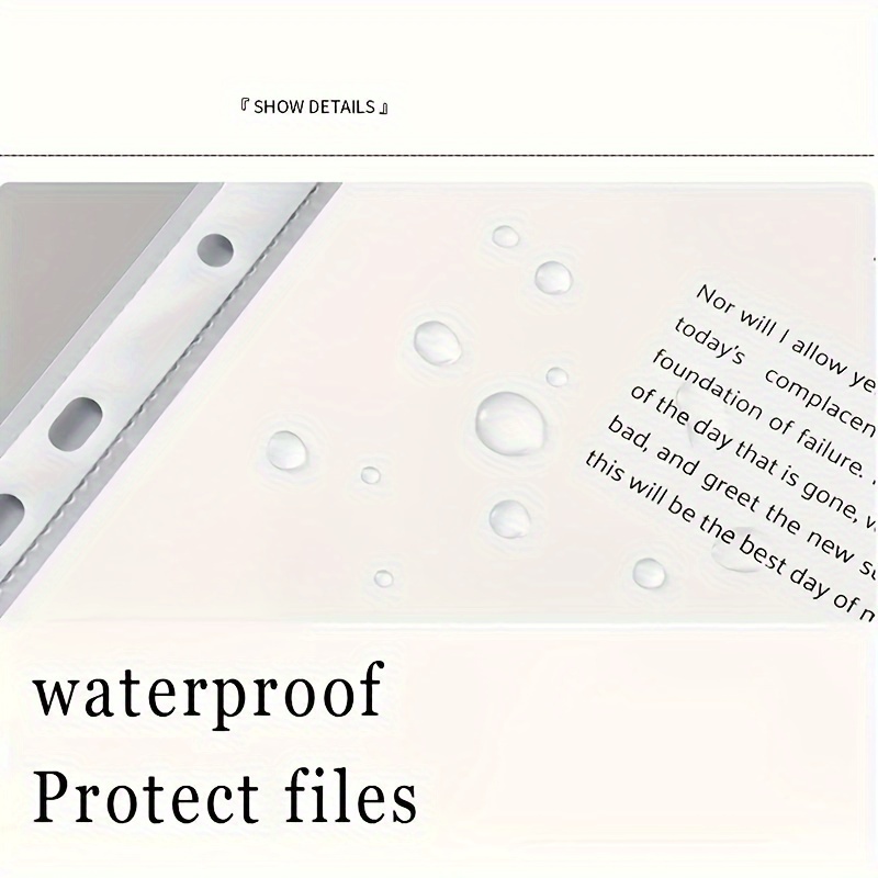 100sheets File Protection Bag & 11.89 x 9.2inch 11 Holes Plastic ...