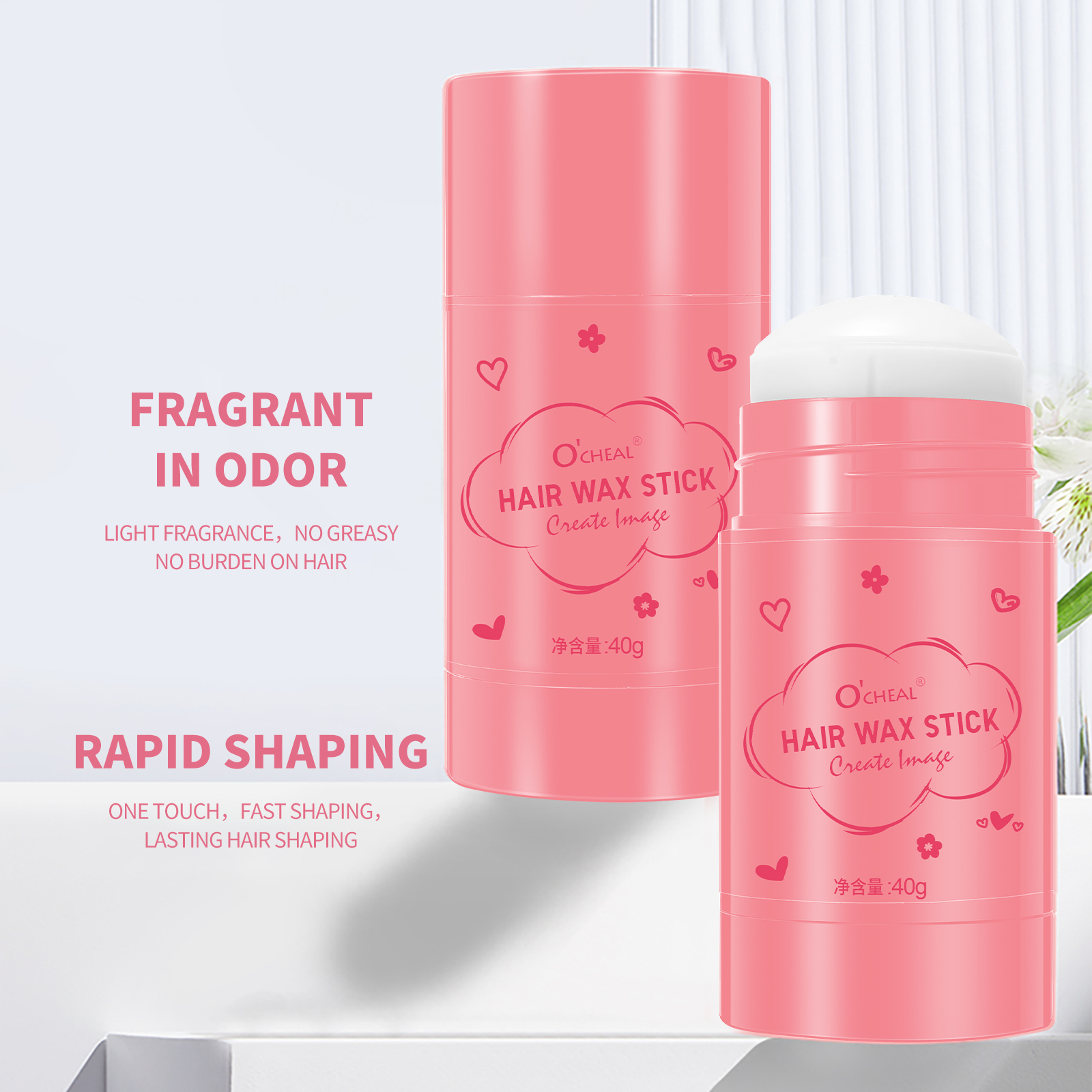 Solid Styling Wax Stick, Flyaway Control Paste, Long-lasting Hair ...