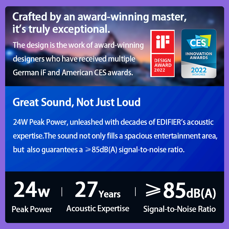 Edifier PP205 Portable Karaoke Bluetooth 5.0 Speaker dual speakers LED ...