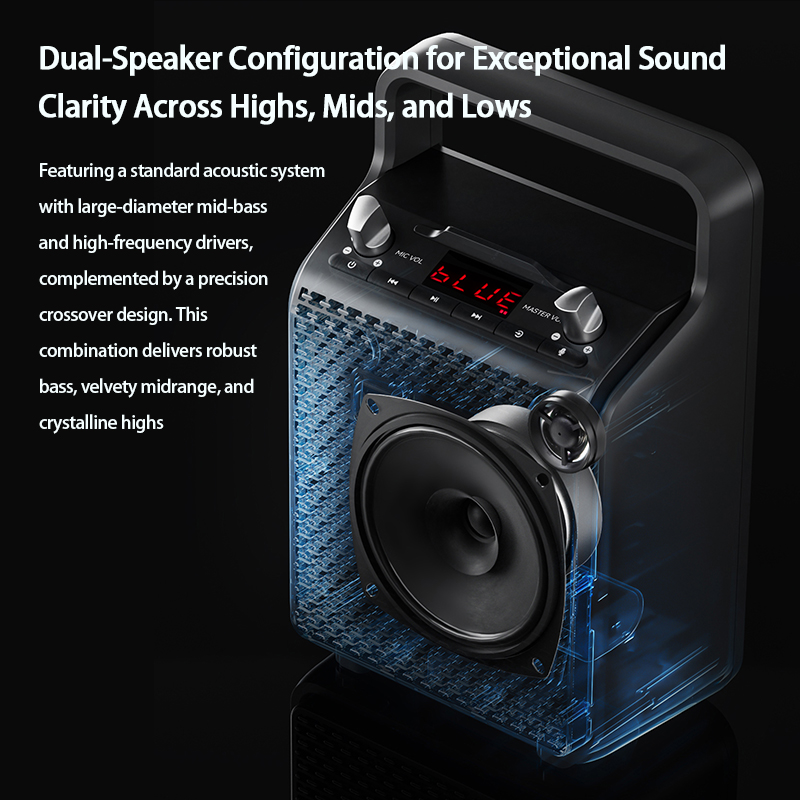 Edifier PP205 Portable Karaoke Bluetooth 5.0 Speaker dual speakers LED ...