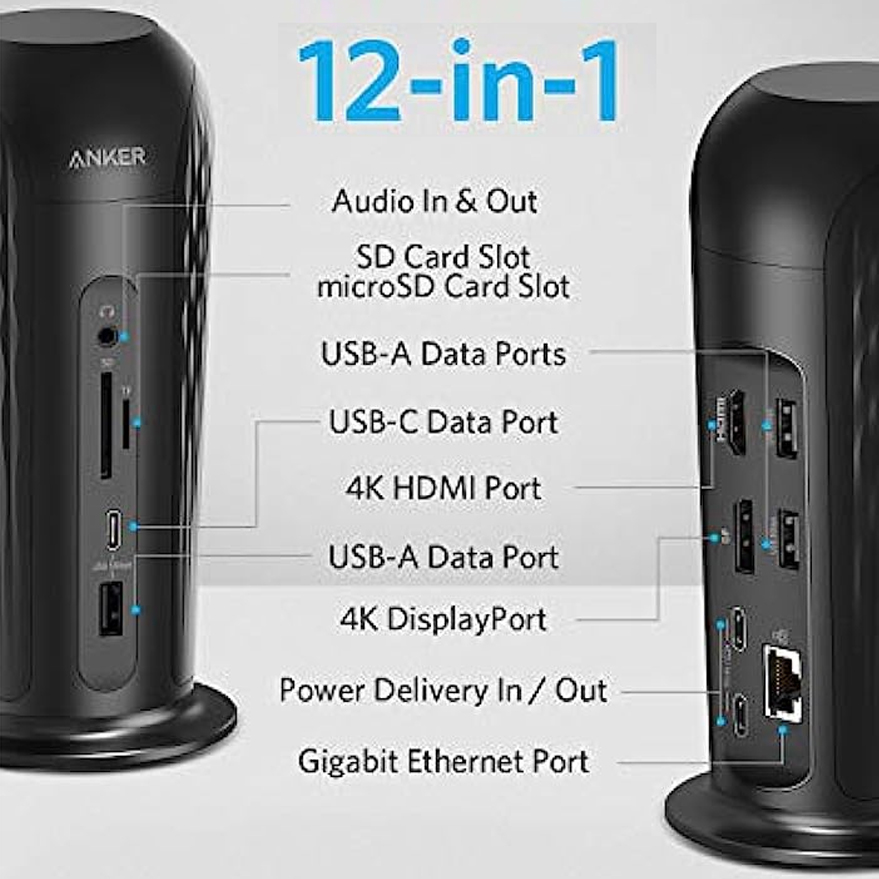 Anker Docking Station PowerExpand 12-in-1 USB-C PD Media Dock With 60W ...
