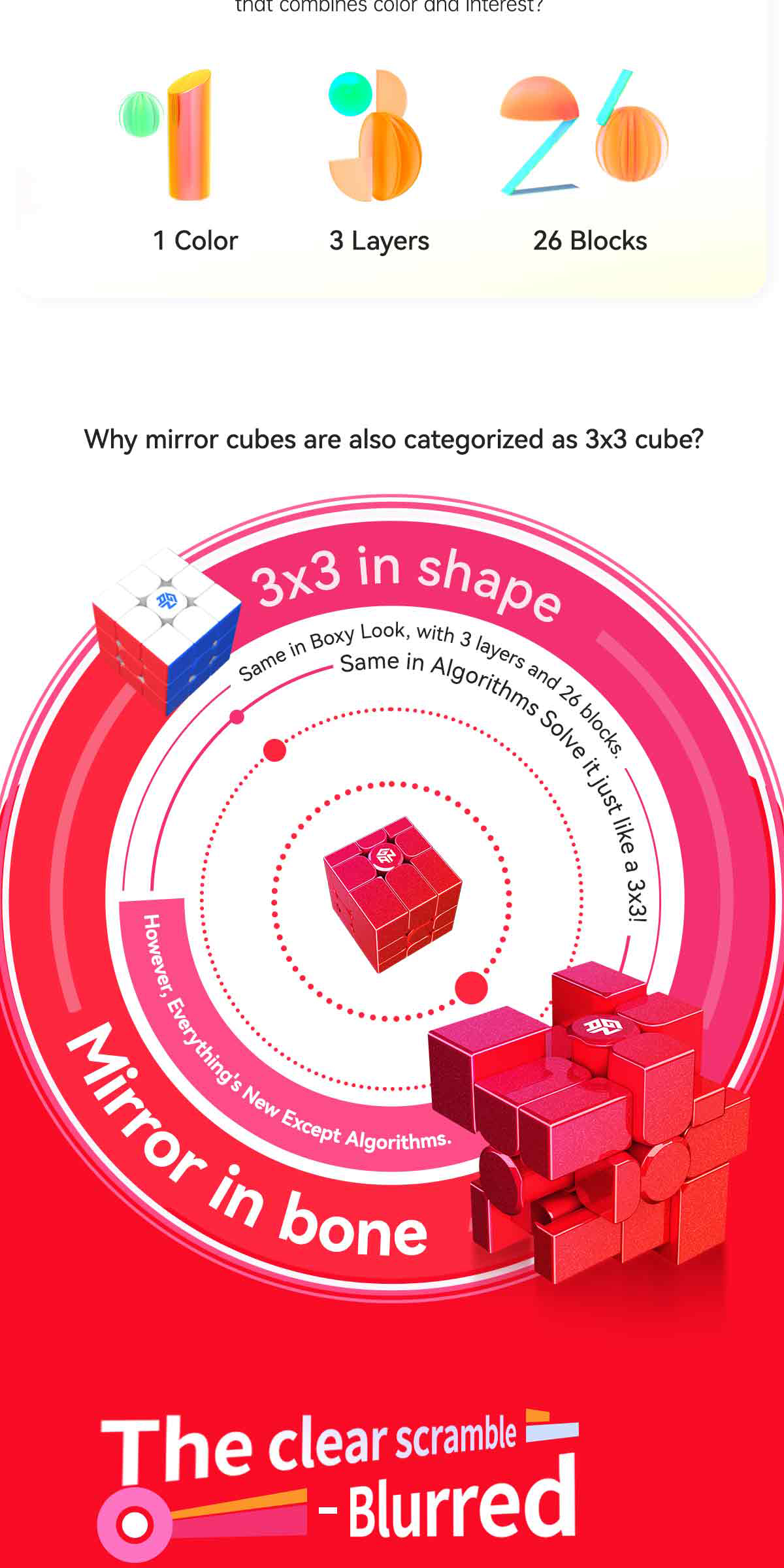 GAN Mirror M Magnetic 3x3 Mirror Cube Children's Educational Toy ...