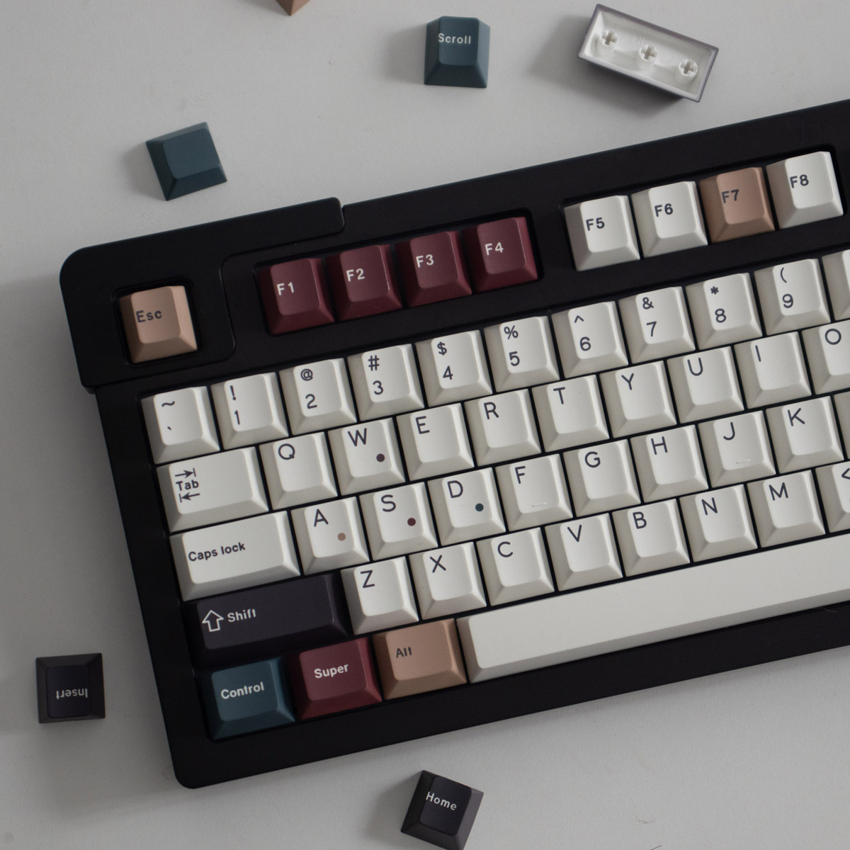 -LW- Mixed Lamp (R1/R2) PBT Keycaps CHERRY Profile Mechanical Keyboard ...