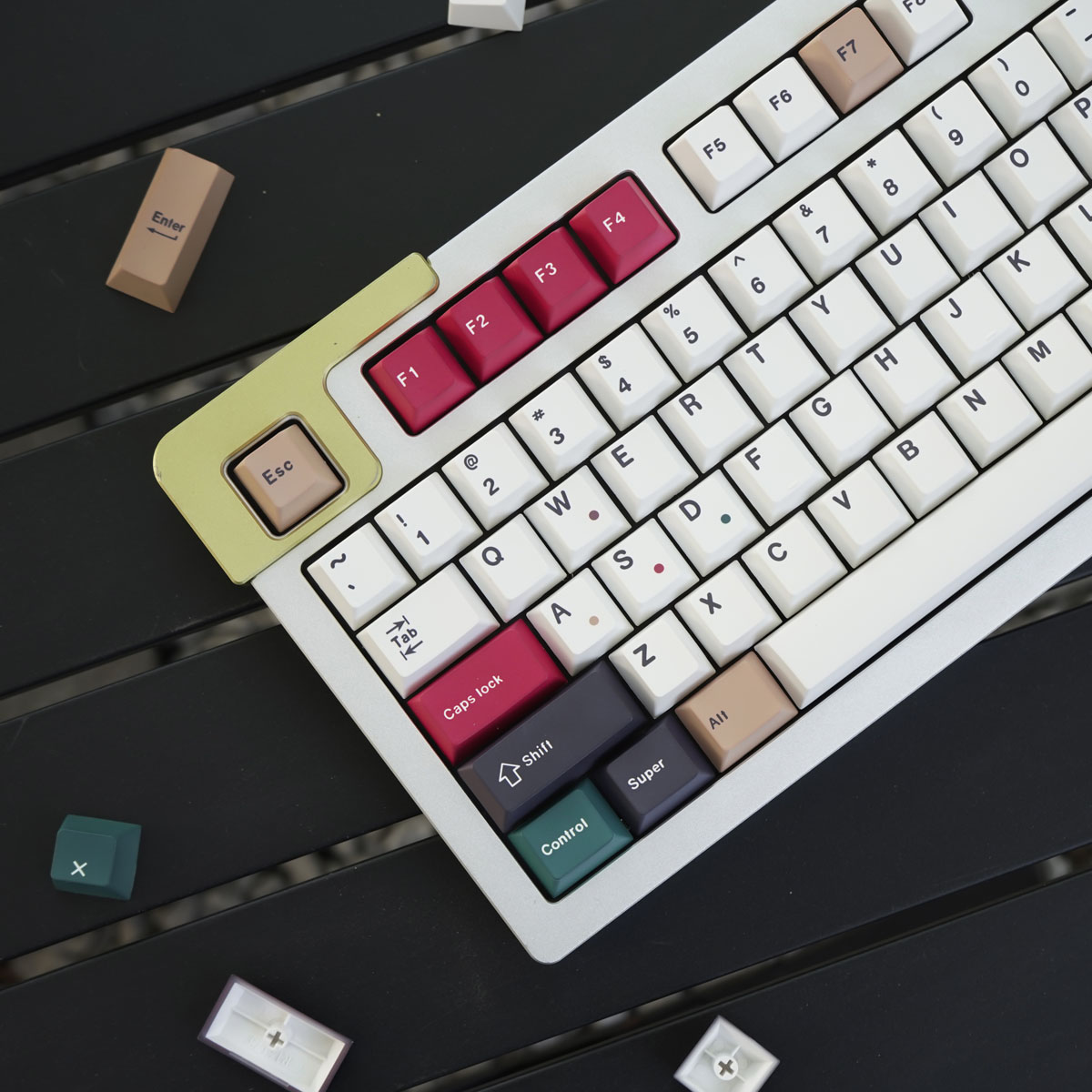 -LW- Mixed Lamp (R1/R2) PBT Keycaps CHERRY Profile Mechanical Keyboard ...
