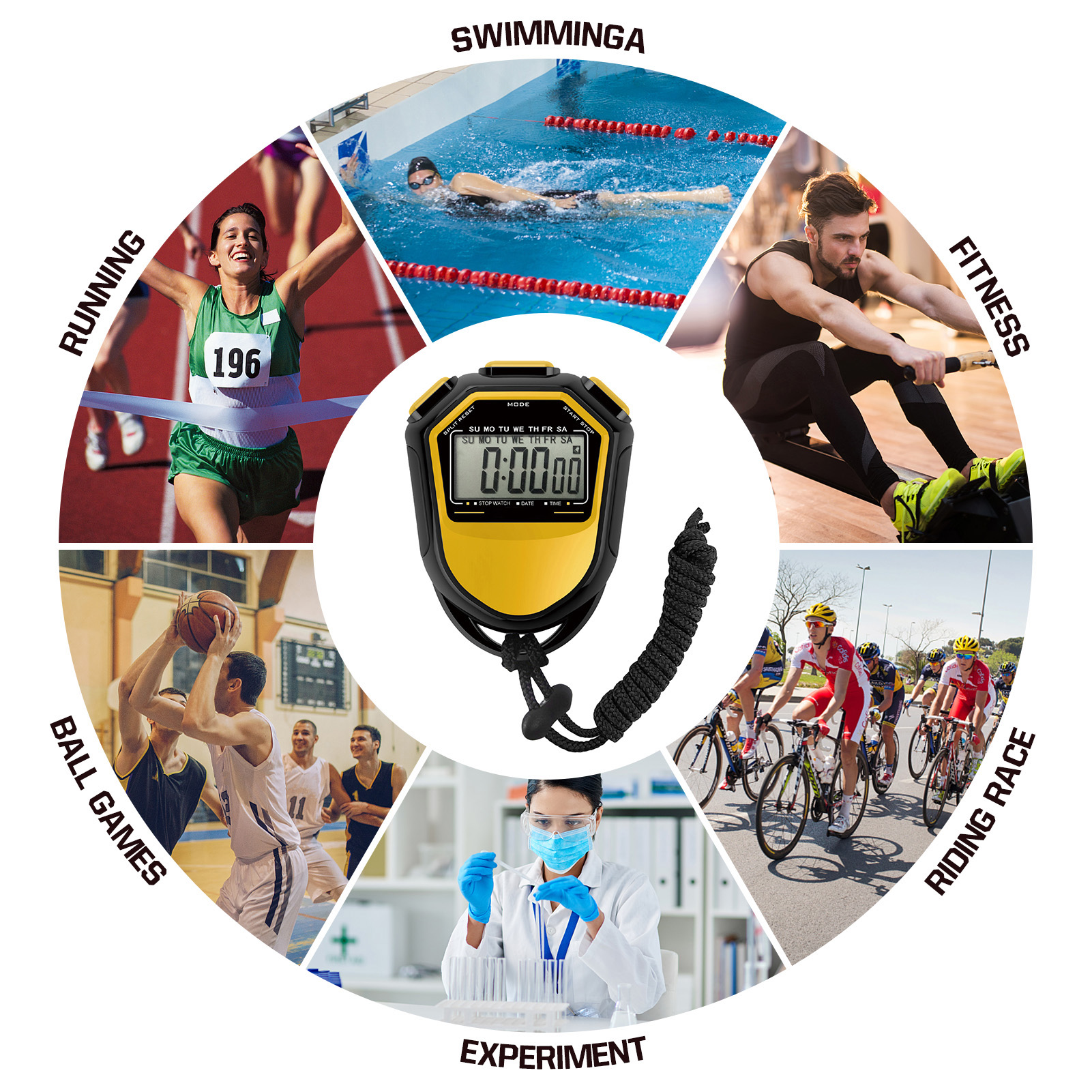 [Ourdoor_Clubs] Stopwatch Chronograph Timer Counter Waterproof Digital ...