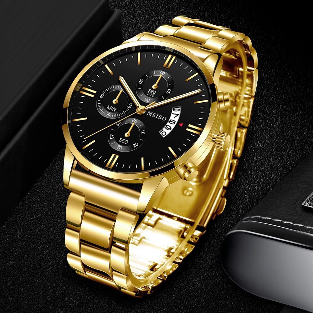 Men's Fashion Steel Band Quartz Watch - Stylish Business Wristwatch ...