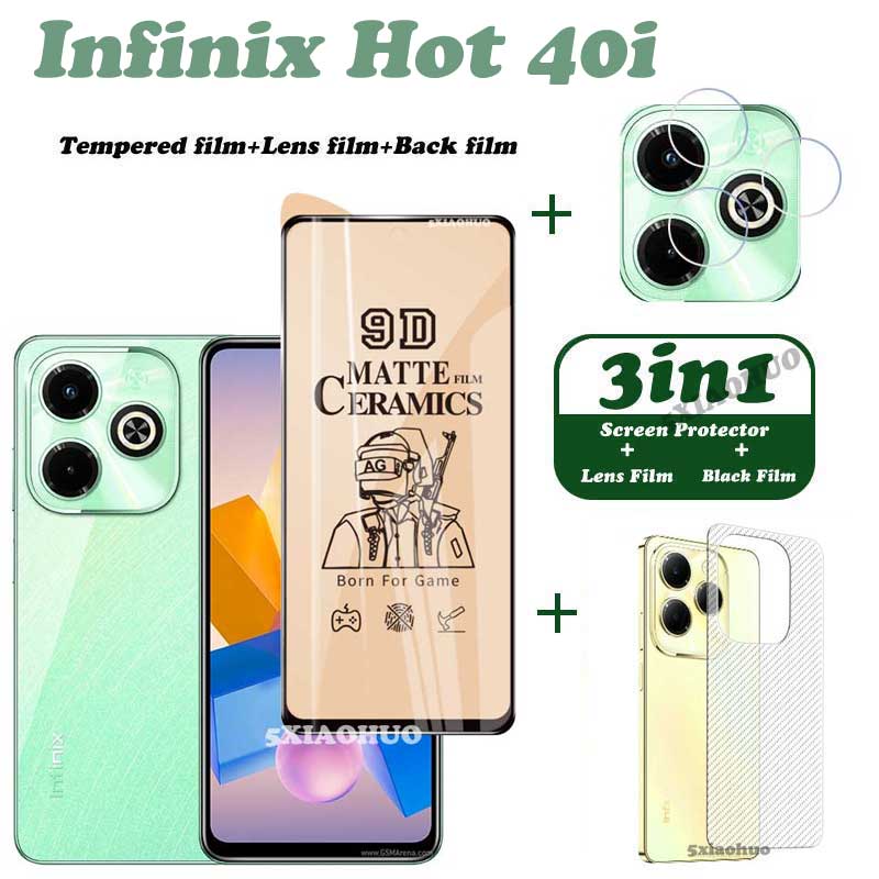 3-in-1 For infinix Hot 40i Tempered Glass Screen Protector infinix Hot ...