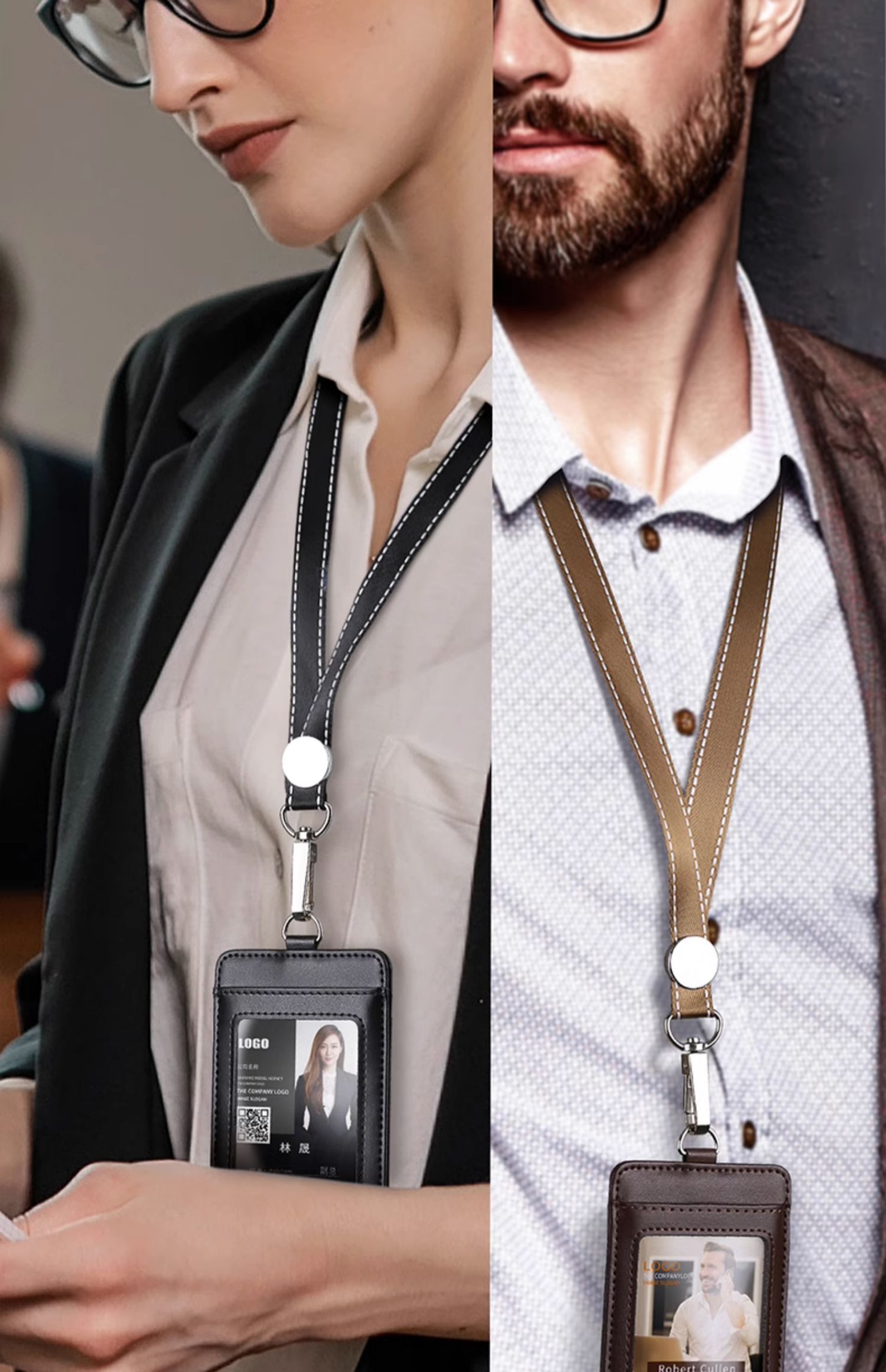 High Quality Formal Business Staff ID Card Badge Holder with Lanyard ...