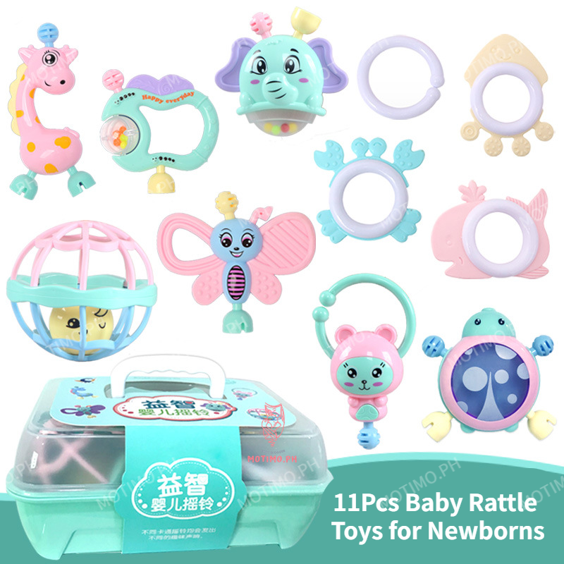 From PH Baby Rattle Teether Toy Montessori Development Sensory Soft ...