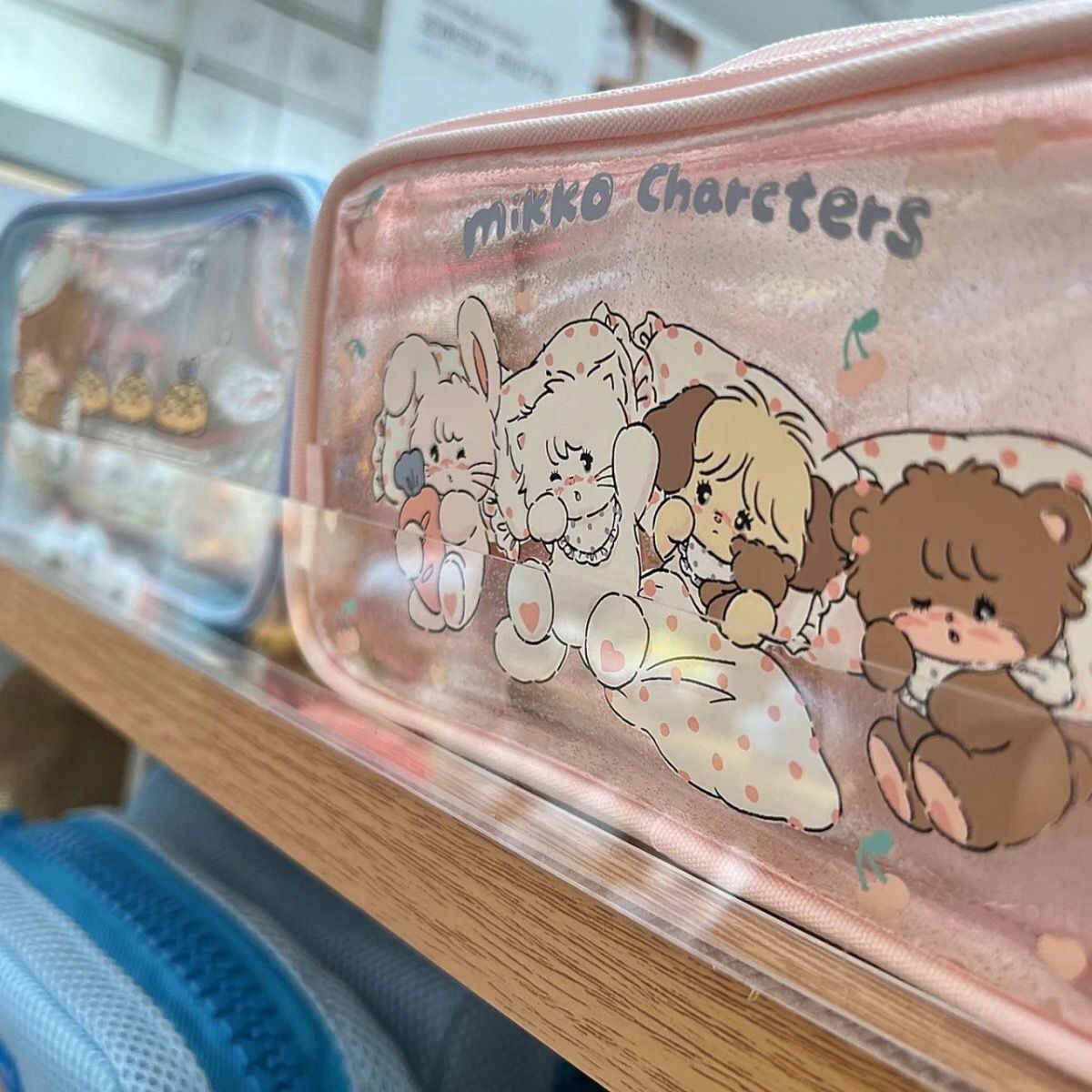 Mikko Transparent Pencil Case Dreamy Glitter Cherry Zipper Cute Double ...