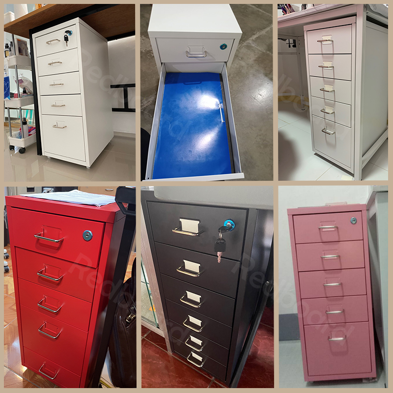 Lockable 3/5/6 Layer Metal Drawer Unit Home Office Drawer File Cabinet ...