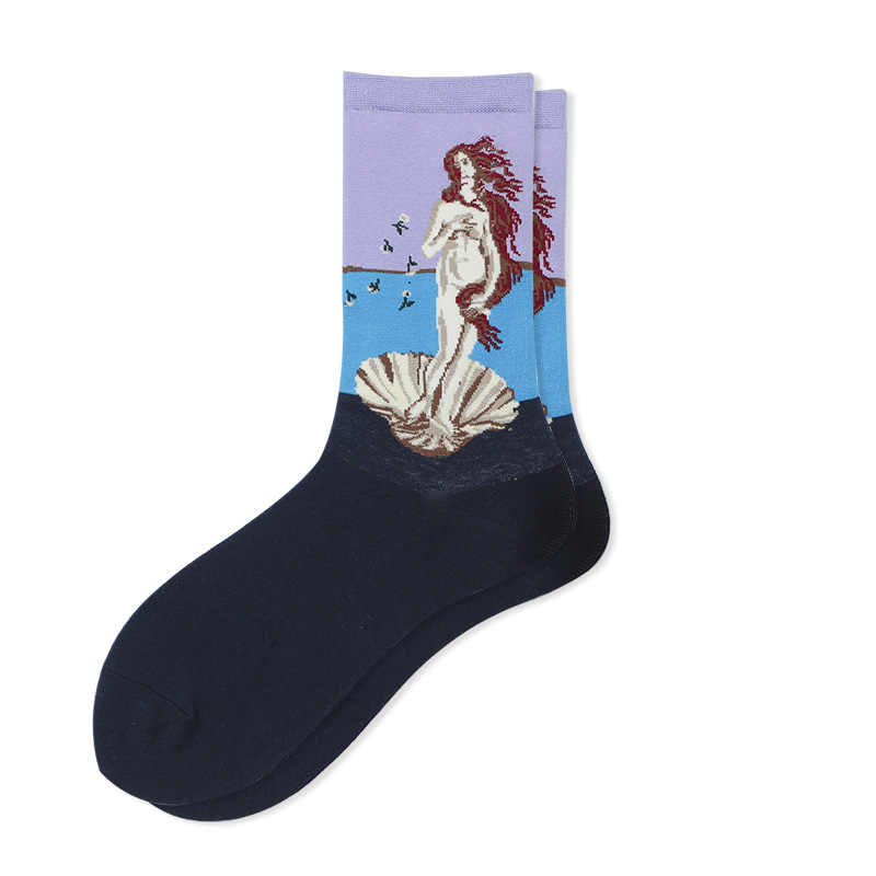 Mona Lisa Oil Painting Socks Unisex Mid-Tube Socks Casual Fashion Socks ...
