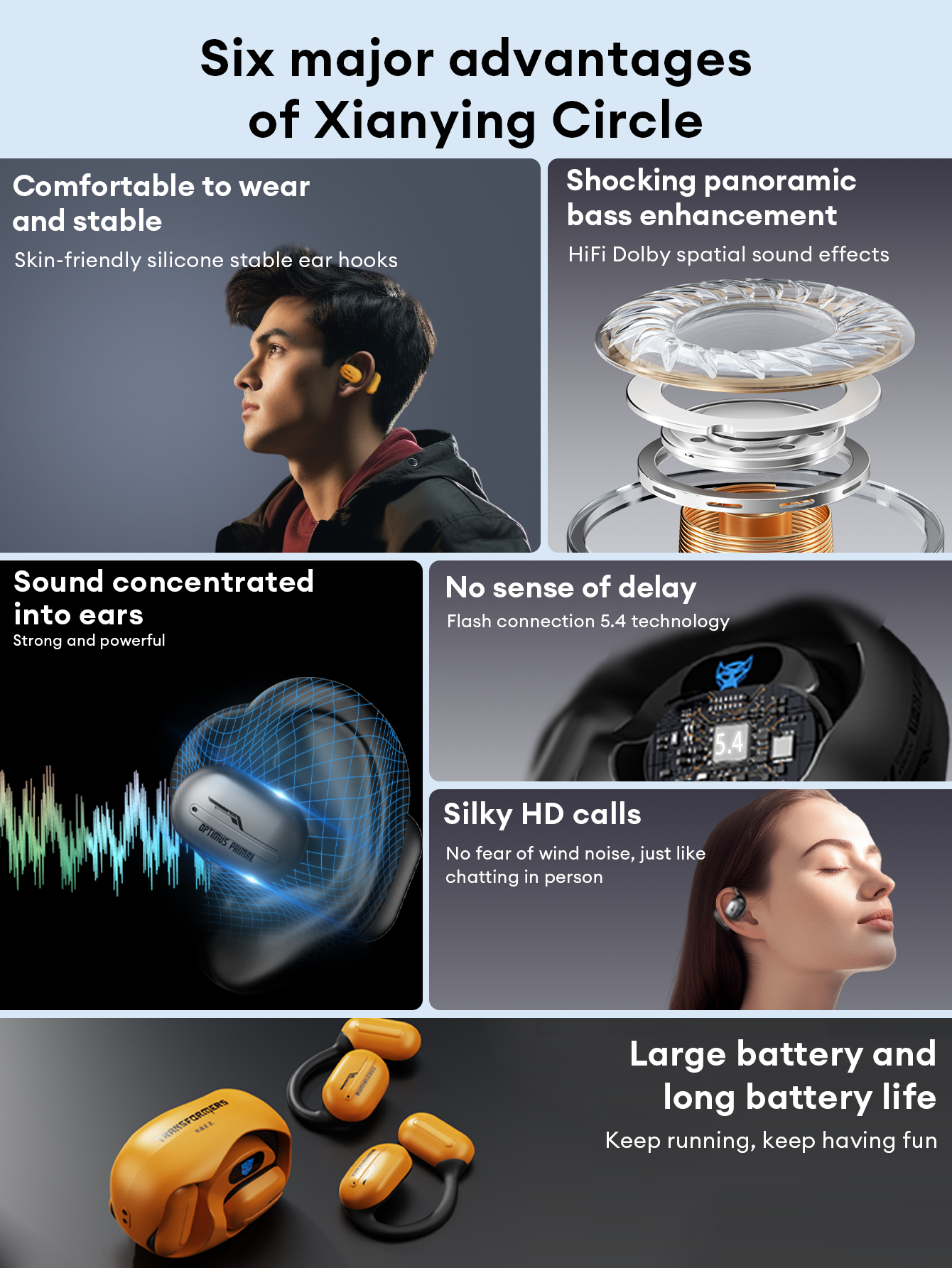 Transformers TF-T20 OWS Bluetooth Earphone Gaming Headset HD Sound ...