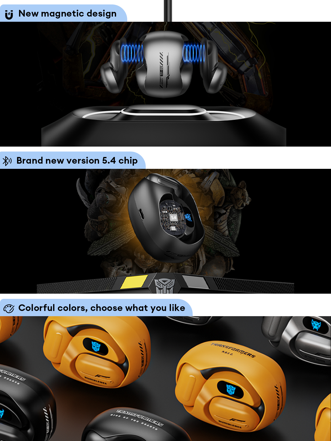 Transformers TF-T20 OWS Bluetooth Earphone Gaming Headset HD Sound ...