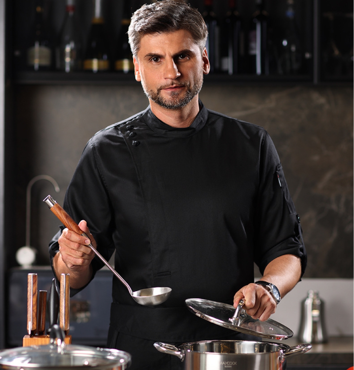 Ready Scotk work uniform long-sleeved men's thick restaurant hotel ...