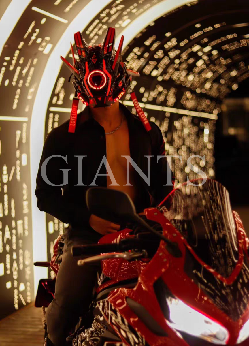 Cyberpunk LED Mask cosplay Mask Technology Helmet Party Mask Black ...