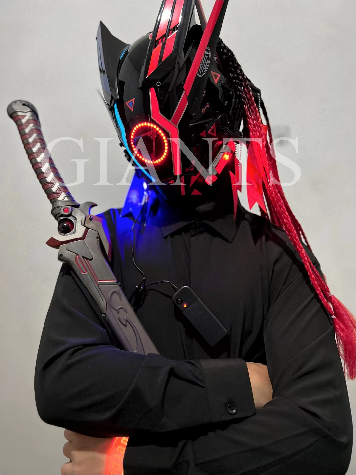 Cyberpunk LED Mask cosplay Mask Technology Helmet Party Mask Black ...