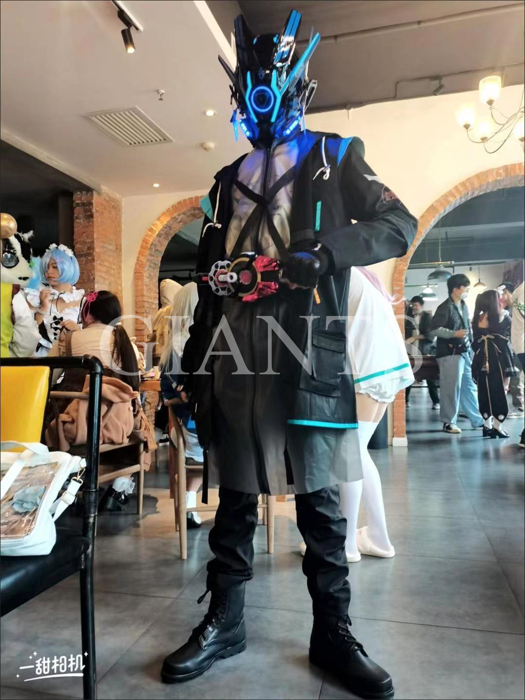 Cyberpunk LED Mask cosplay Mask Technology Helmet Party Mask Black ...