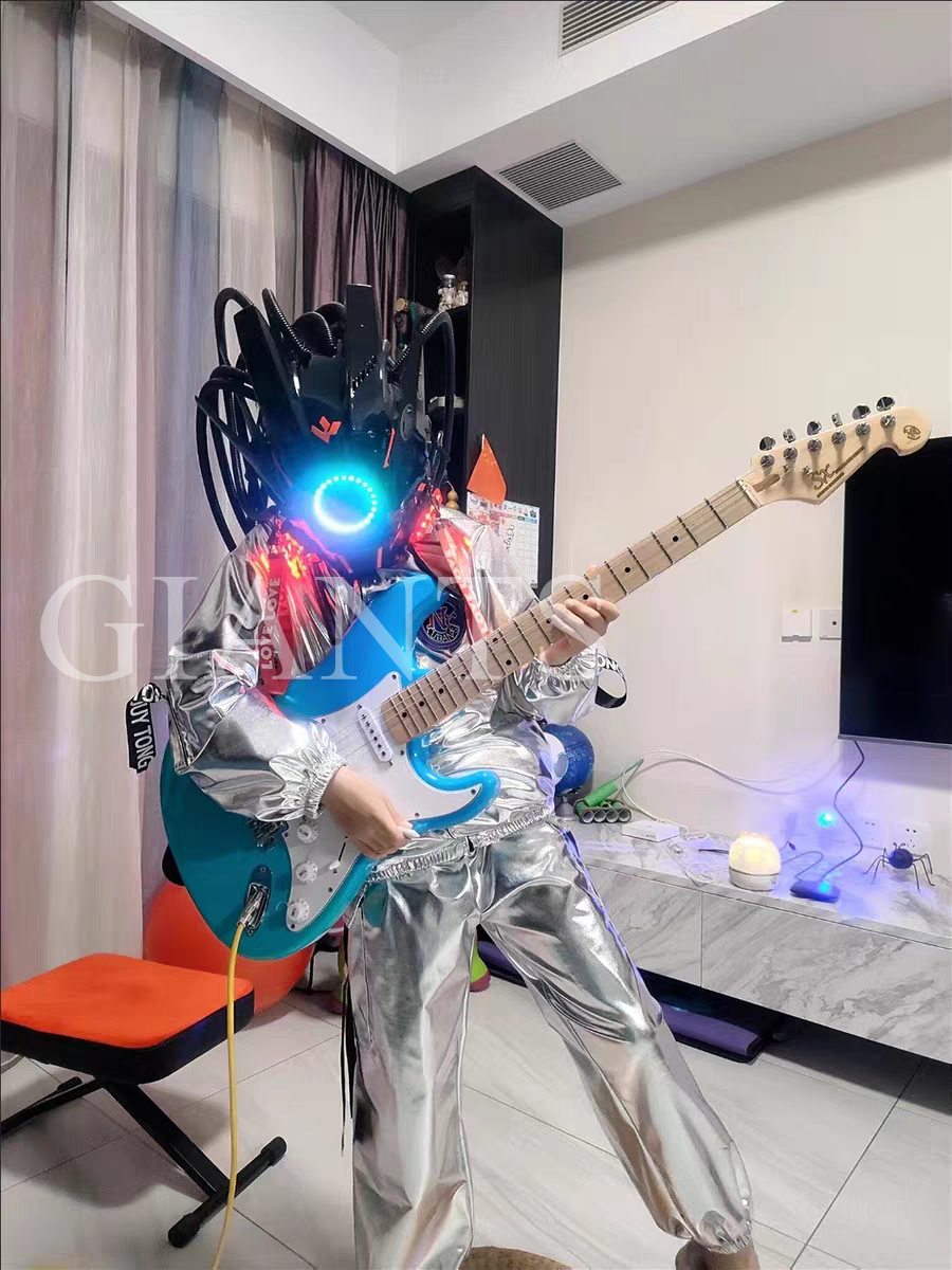 Cyberpunk LED Mask cosplay Mask Technology Helmet Party Mask Black ...