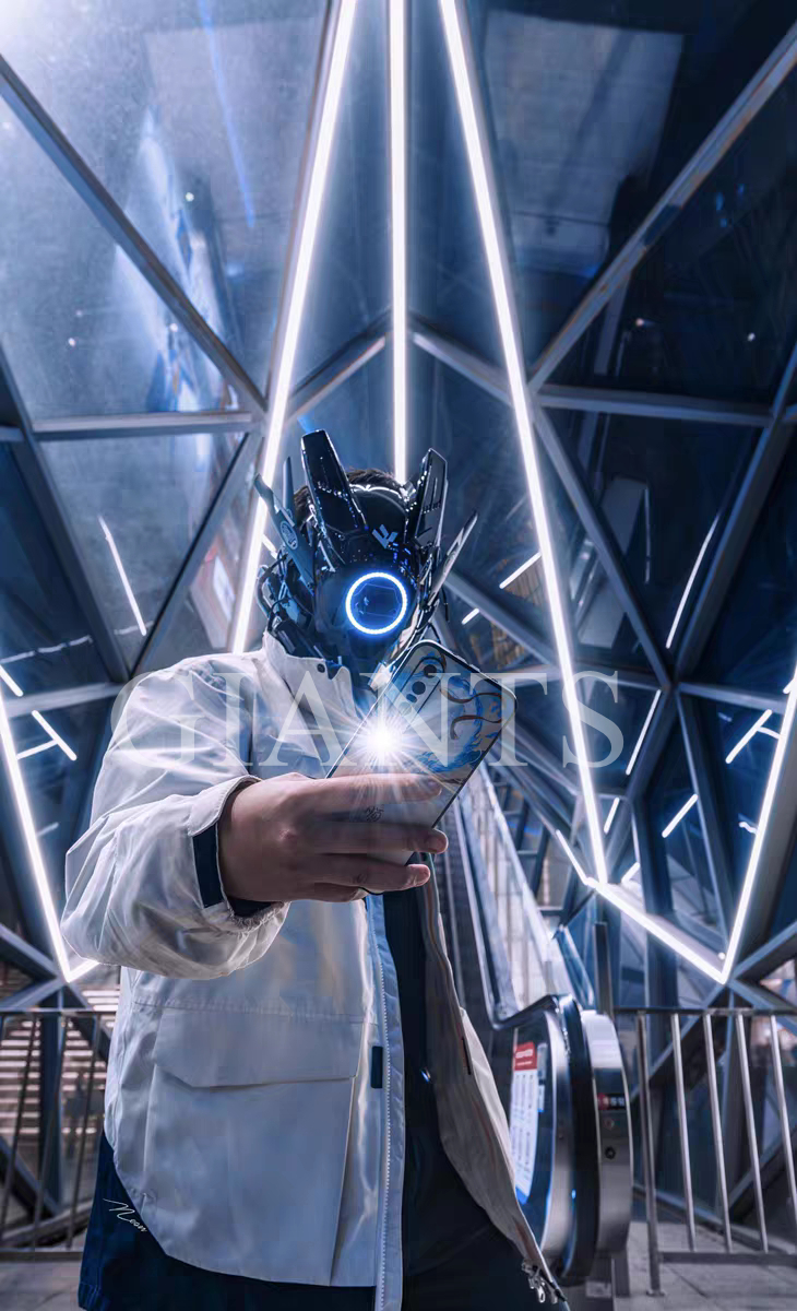 Cyberpunk LED Mask cosplay Mask Technology Helmet Party Mask Black ...