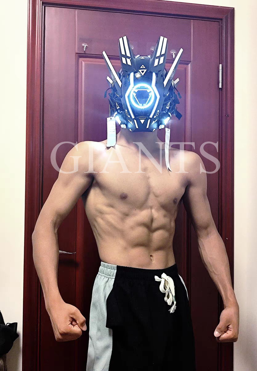 Cyberpunk LED Mask cosplay Mask Technology Helmet Party Mask Black ...