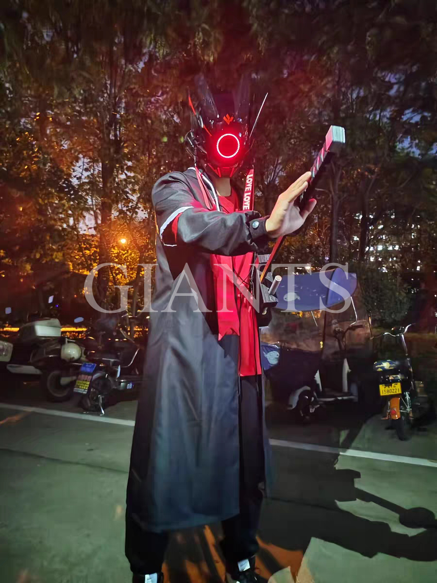 Cyberpunk LED Mask cosplay Mask Technology Helmet Party Mask Black ...