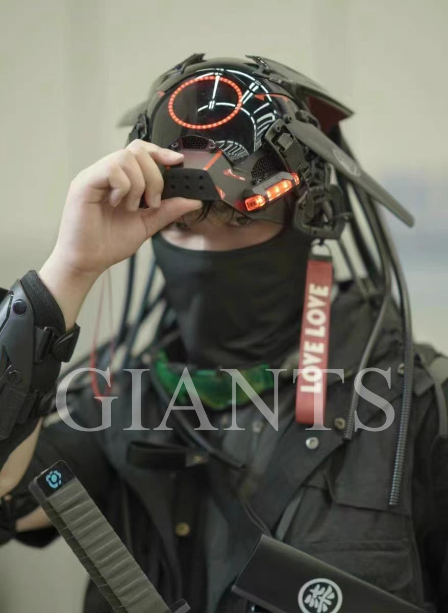 Cyberpunk LED Mask cosplay Mask Technology Helmet Party Mask Black ...