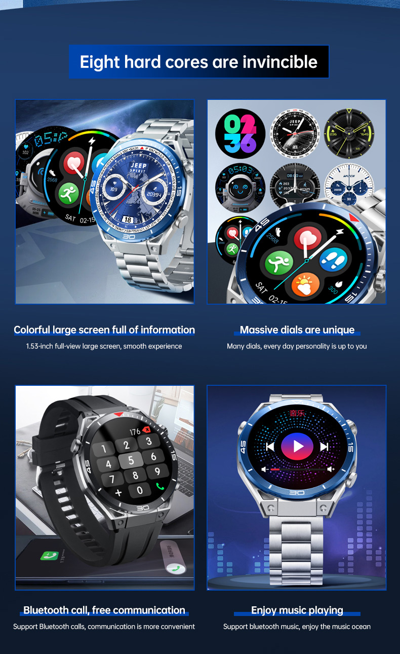 Jeep SW025 Smartwatch 1.53" inch Fitness Tracker Heart Rate Blood ...