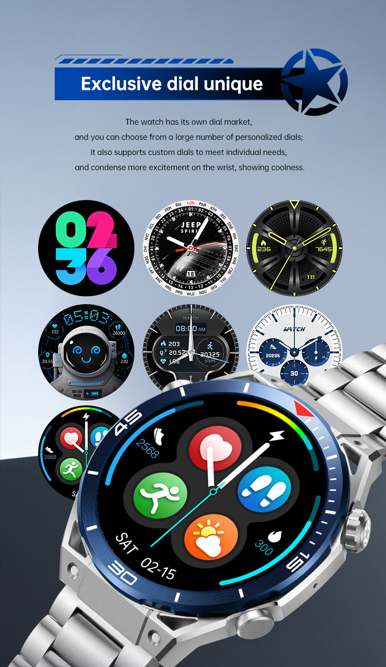 Jeep SW025 Smartwatch 1.53" inch Fitness Tracker Heart Rate Blood ...