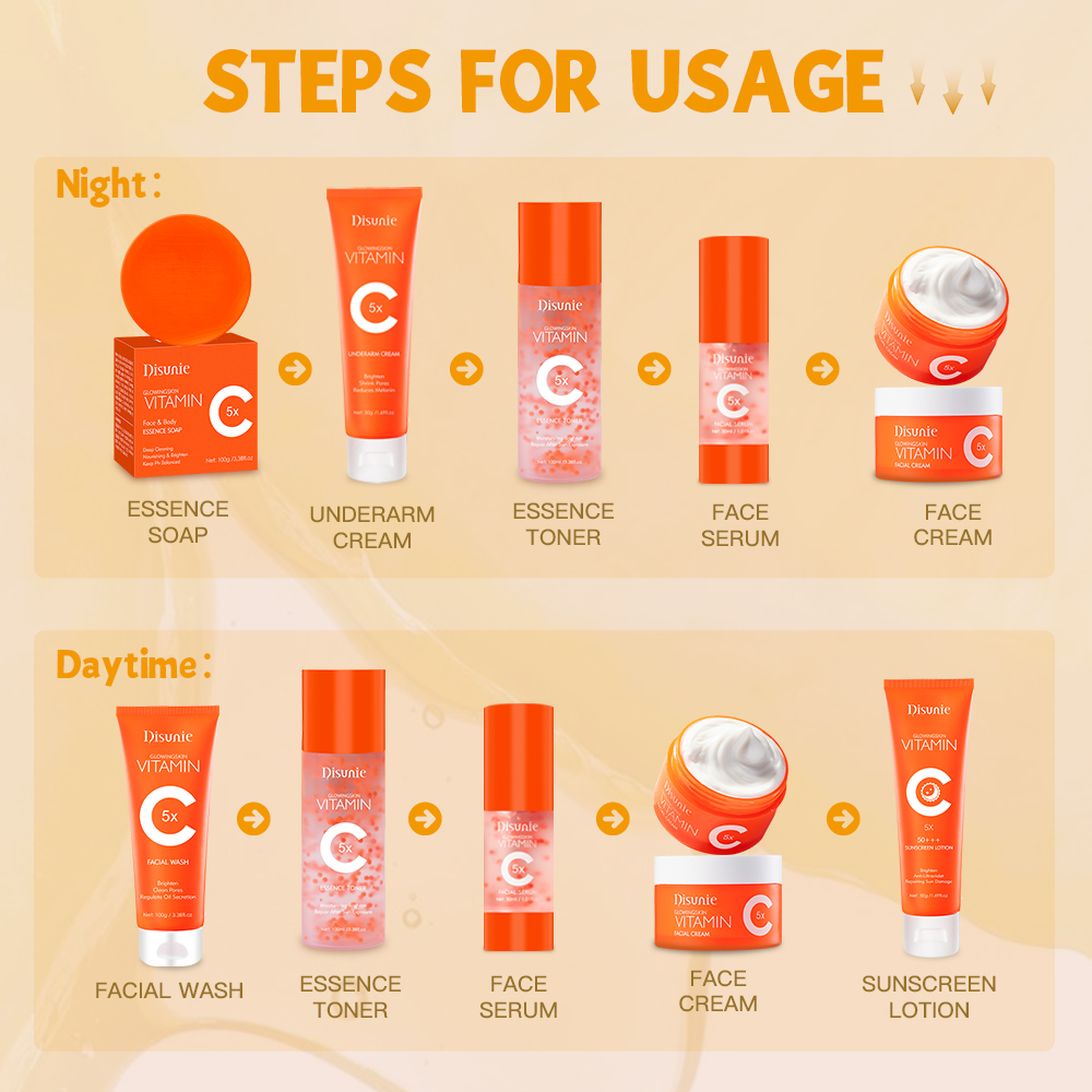 Disunie orange facial serum vitaminC face essence collagen face sreum ...