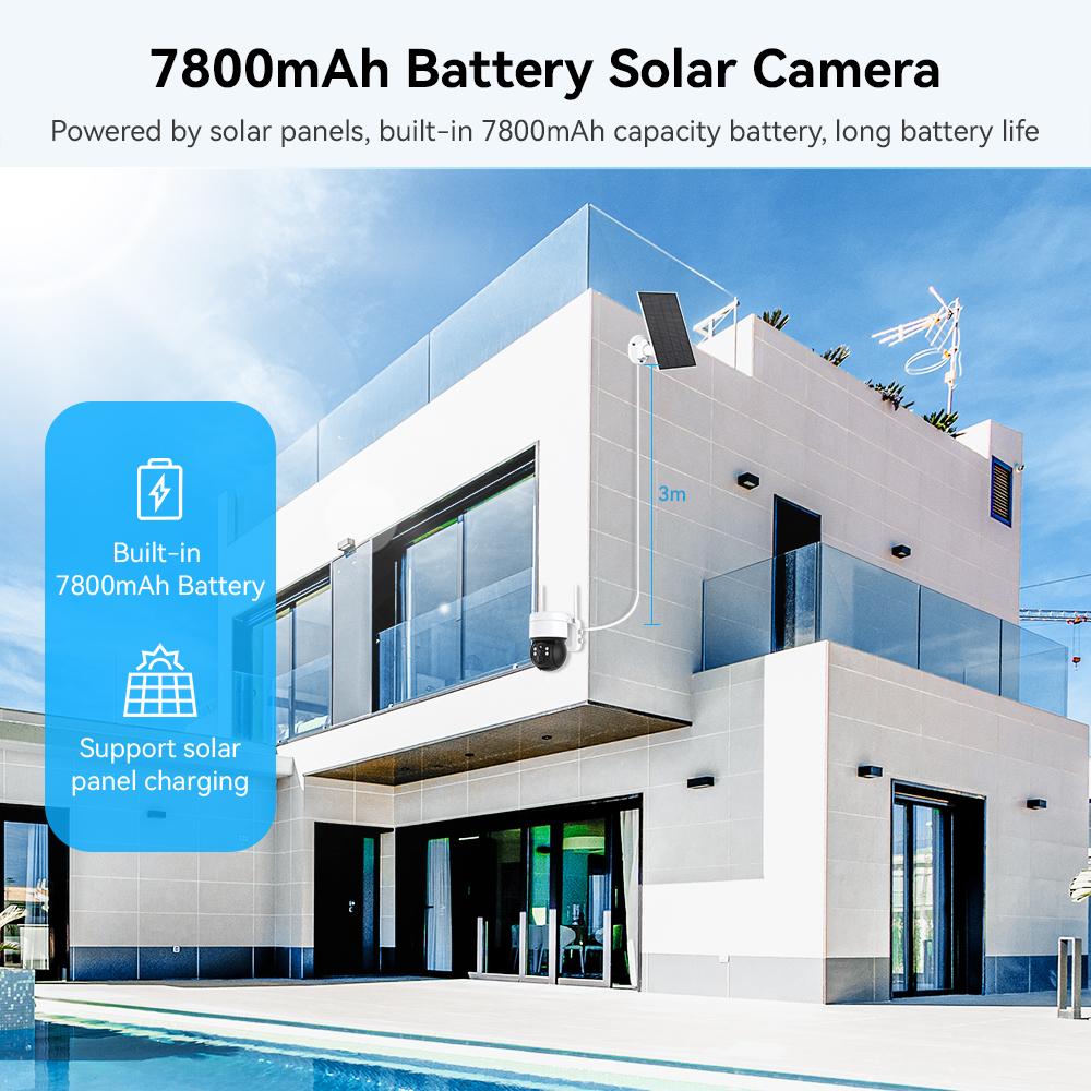 Hamrol 5MP Solar PTZ Wifi Camera Outdoor PIR Human Detection Wireless ...